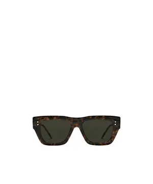 Thom Browne Tortoiseshell Rectangle Frame Sunglasses - Black