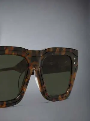 Thom Browne Tortoiseshell Rectangle Frame Sunglasses