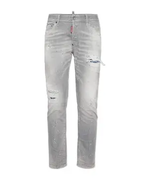 Dsquared2 Distressed Straight-leg Jeans - Grey
