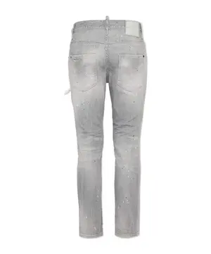 Dsquared2 Distressed Straight-leg Jeans - Grey