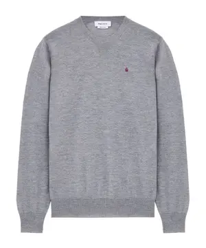 Alexander McQueen Merino Wool Inverted Skull Jumper - Grey