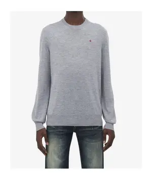 Alexander McQueen Merino Wool Inverted Skull Jumper - Grey