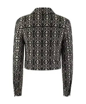 Max Mara All-over Monogram Zip-up Jacket - Black