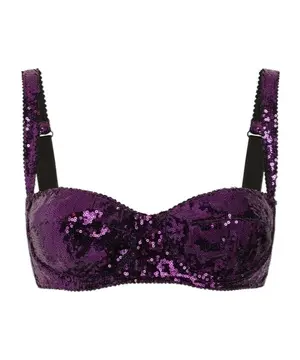 Dolce & Gabbana Sequinned Bra - Purple