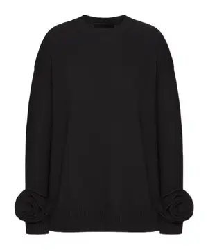 Valentino Garavani Rose Embellished Crewneck Jumper