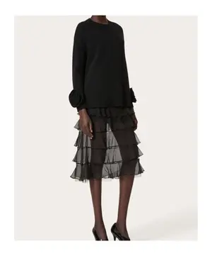 Valentino Garavani Rose Embellished Crewneck Jumper