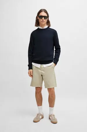 Hugo Boss Logo-embroidered Ribbed Jumper - Black