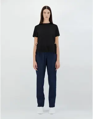 Herno Contrast-panel Drawstring Waist T-shirt