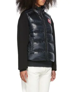 Canada Goose Logo Patch Zip-up Padded Gilet - Black