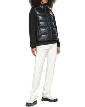Canada Goose Logo Patch Zip-up Padded Gilet - Black