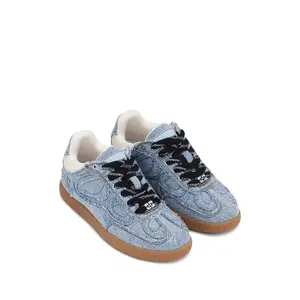 GANNI Round Toe Lace-up Sneakers - Blue