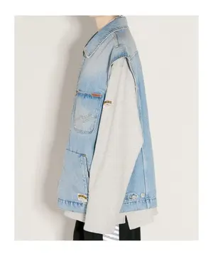 Martine Rose Bleached Washed Cotton Denim Vest