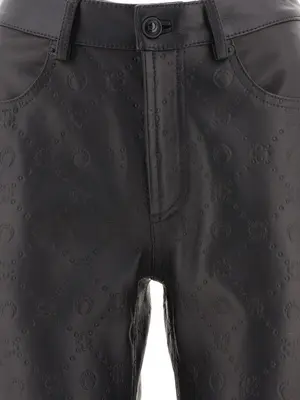 MARINE SERRE All-over Embossed-logo Leather Trousers
