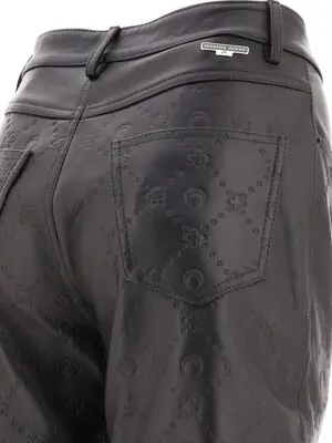MARINE SERRE All-over Embossed-logo Leather Trousers