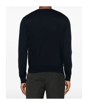 Alexander McQueen Crew Neck Sweater With Embroidered Graphic - Black