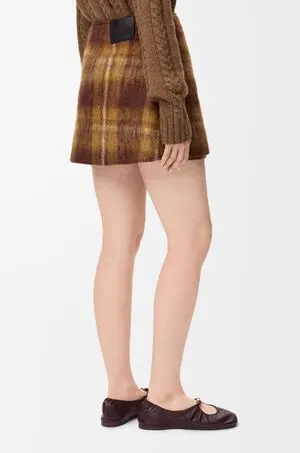 Loewe Plaid Fringed Mini Skirt