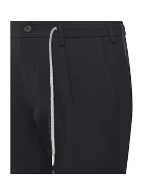 Eleventy Drawstring Tapered Pants - Black