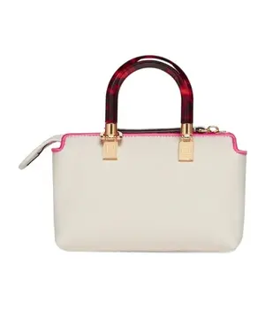Fendi Mini The Way Boston Bag With Roma Embroidery - White