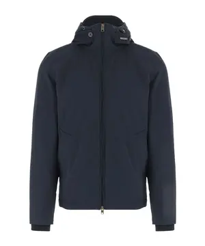 Woolrich Logo Patch Hooded Coat