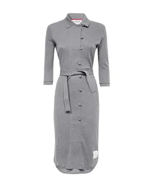 Thom Browne Knitted Belted Dress - Medium Gray