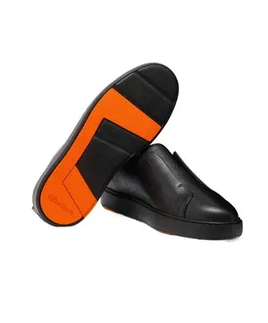 Santoni Logo Printed Slip-on Sneaker - Black