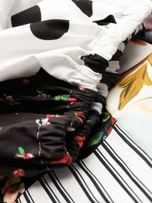 Dolce & Gabbana Patchwork Balloon Sleeve Mini Dress