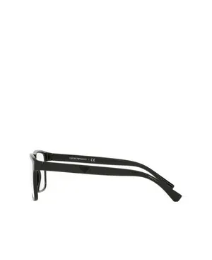 Emporio Armani Square Frame Eyeglasses With Interchangeable Sunglasses Clips - Black