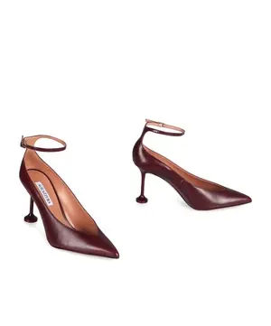 AQUAZZURA Pointed Toe Stiletto Pumps With Ankle Strap