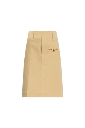 Bottega Veneta Rear Slit Midi Skirt - Pale Oak