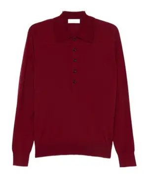 Dries Van Noten Long-sleeved Knitted Polo Shirt