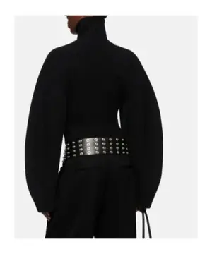 Attico Zip-front Ribbed-knit Cardigan
