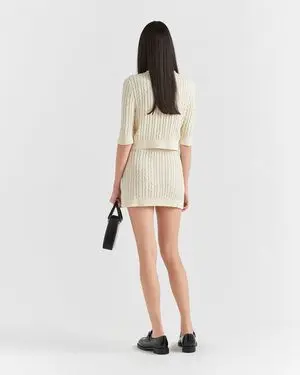 Prada Knitted Mini Skirt With Twisted Detailing