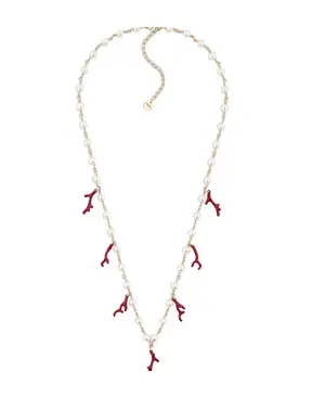 Dior Mer Des Merveilles Necklace With Pearls And Coral Pendants - White