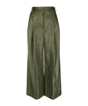 Alexandre Vauthier Houndstooth Pattern Wide-leg Pleated Pants