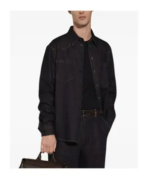 Dolce & Gabbana Dolce Gabbana Logo Patch Denim Shirt
