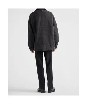 Prada Triangle-patch Pleated Trousers - Black