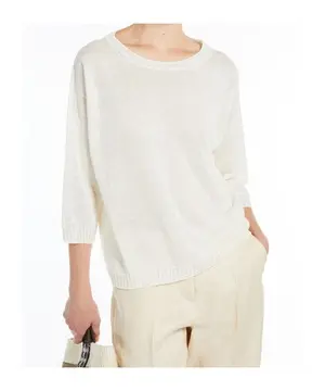 Max Mara Oversized Linen Jumper - White