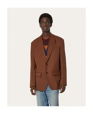 Valentino Garavani Single-breasted Long-sleeved Blazer - Brown