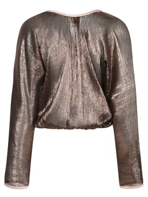 FORTE_FORTE Kimono-style V-neck Long Sleeve Top