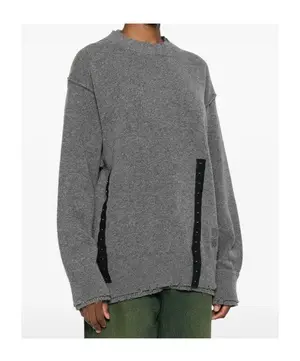 FEDERICO CINA Distressed Knit Sweater With Appliqué Detailing