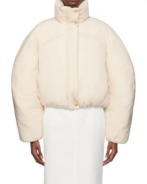 Jacquemus Funnel Neck Padded Jacket - White