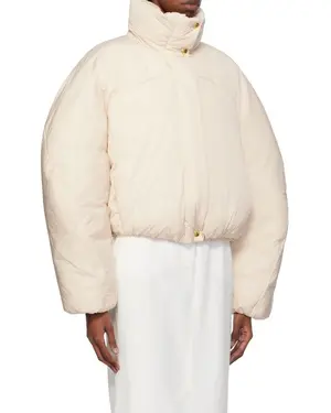 Jacquemus Funnel Neck Padded Jacket - White