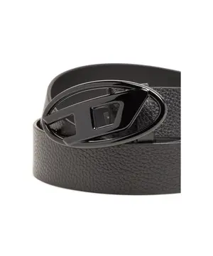 DIESEL® B-1dr Logo Buckle Belt - Black