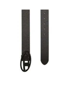 DIESEL® B-1dr Logo Buckle Belt - Black