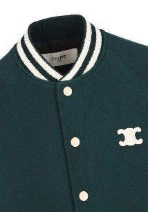 Celine Triomphe Teddy Jacket In Textured Wool