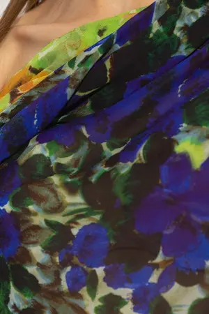 Dries Van Noten Floral Print Asymmetrical Dress