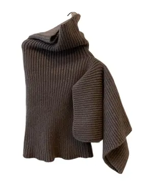 Rick Owens Ribbed Knit Turtleneck Top - Grey