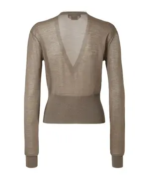 Fendi Long-sleeved V-neck Jumper - Grey