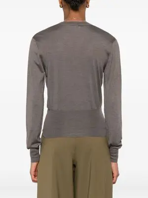 Fendi Long-sleeved V-neck Jumper - Grey