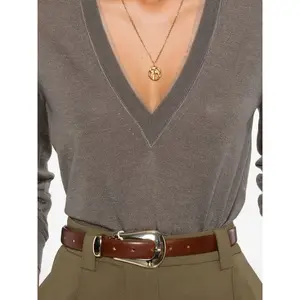 Fendi Long-sleeved V-neck Jumper - Grey